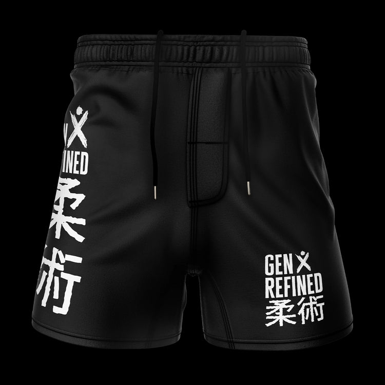Black Elastic Waist Shorts Genxrefined